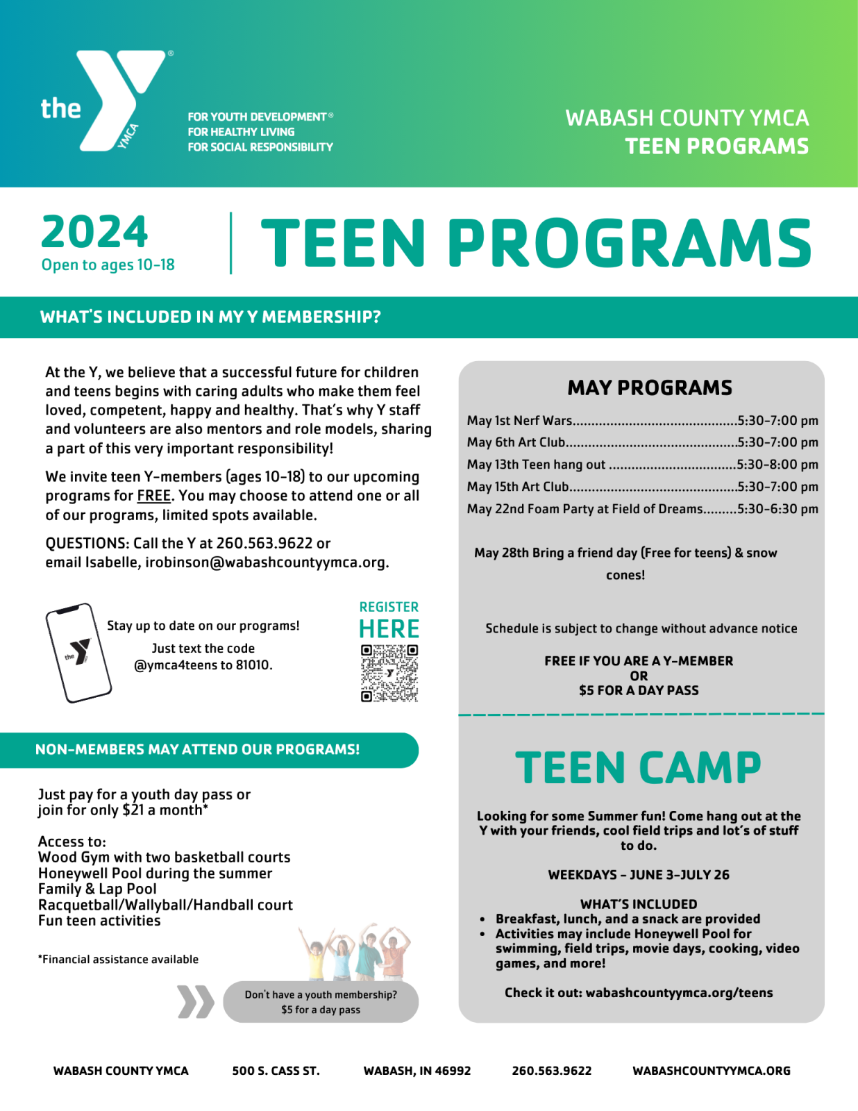 TEEN | Wabash County YMCA