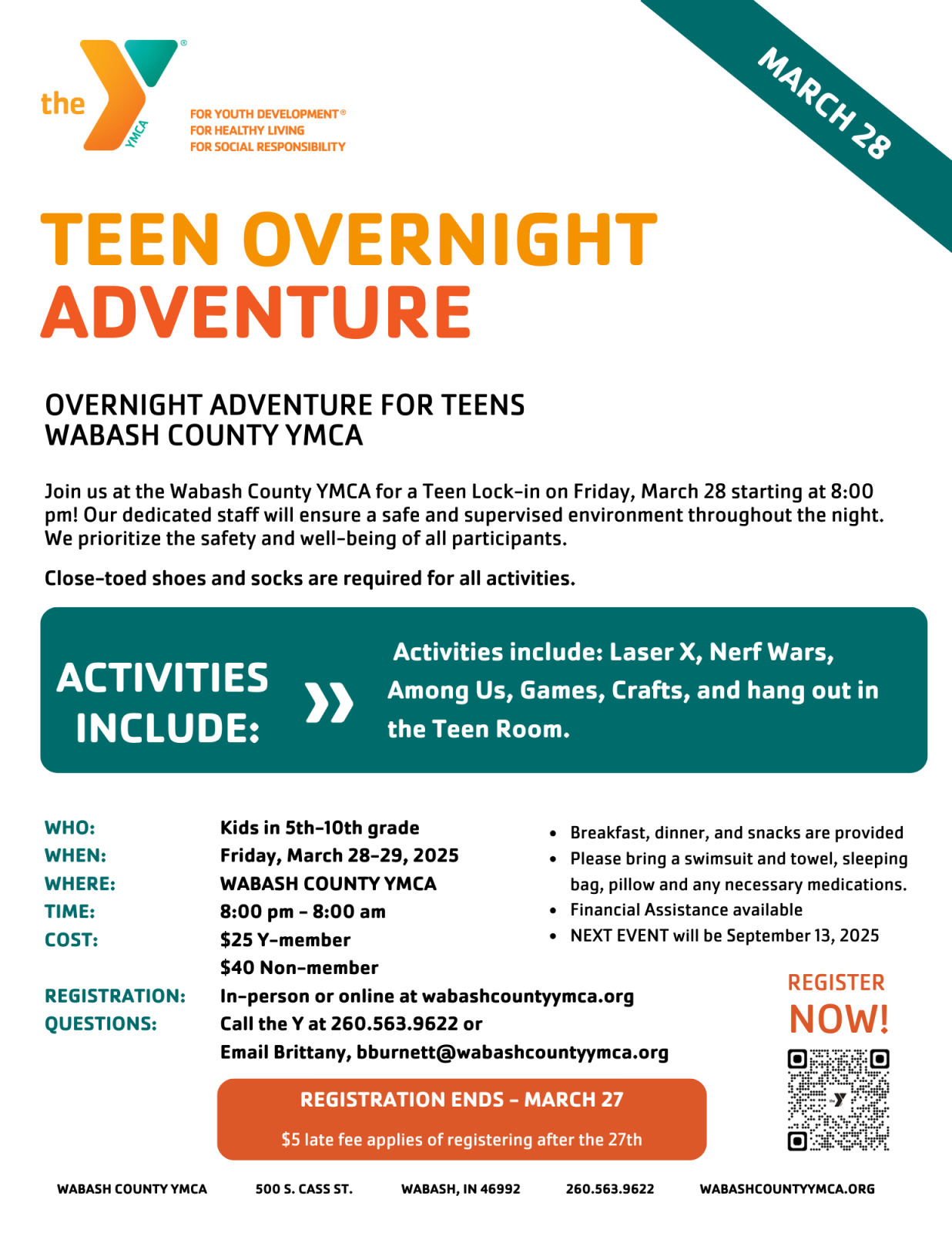 TEEN | Wabash County YMCA